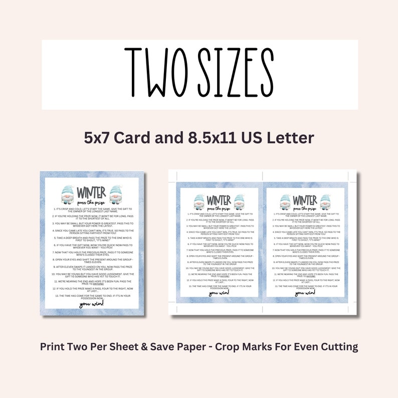 Winter Pass the Prize Game: Family Holiday Party (digital Download) - Etsy
