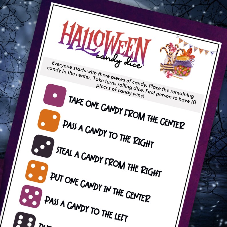 Halloween Candy Dice Party Game for Tweens Kids Adults Seniors ...