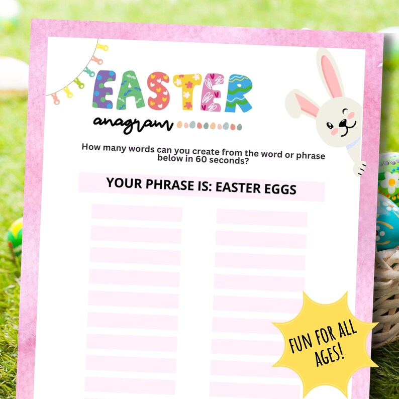 Easter Printable Game and Anagram Word Scramble to Search for Smaller ...