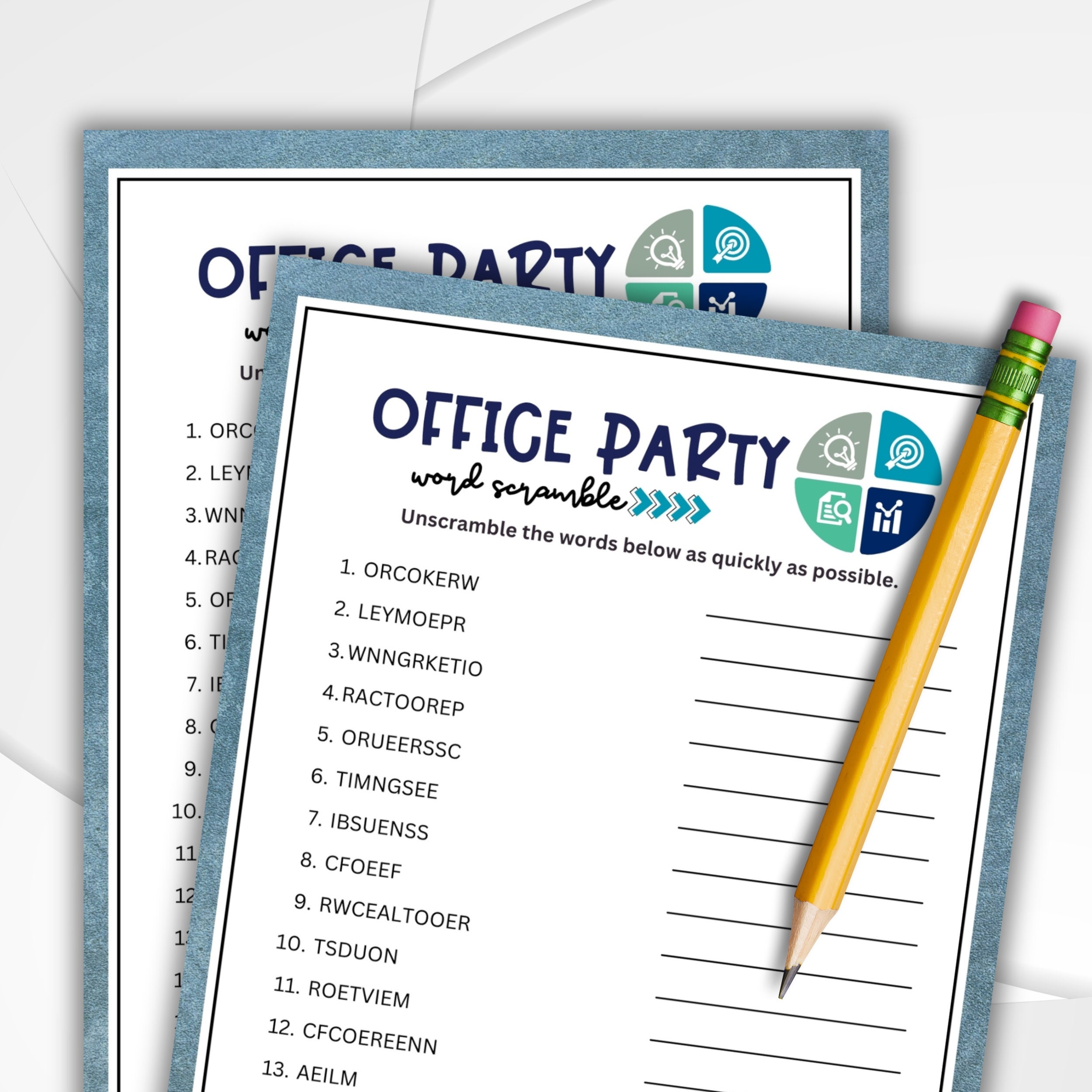 Office Party Word Scramble Printable Activity Staff Employee ...