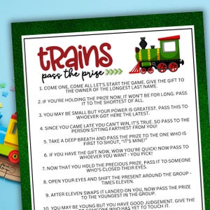 Train Birthday Party Game: Pass the Prize Activity (PDF Download) - Etsy