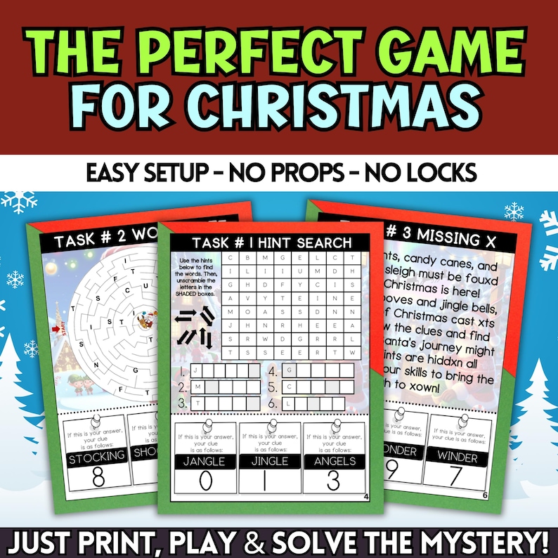 Christmas Escape Room Kit: Santa's Sleigh Adventure (printable PDF) - Etsy