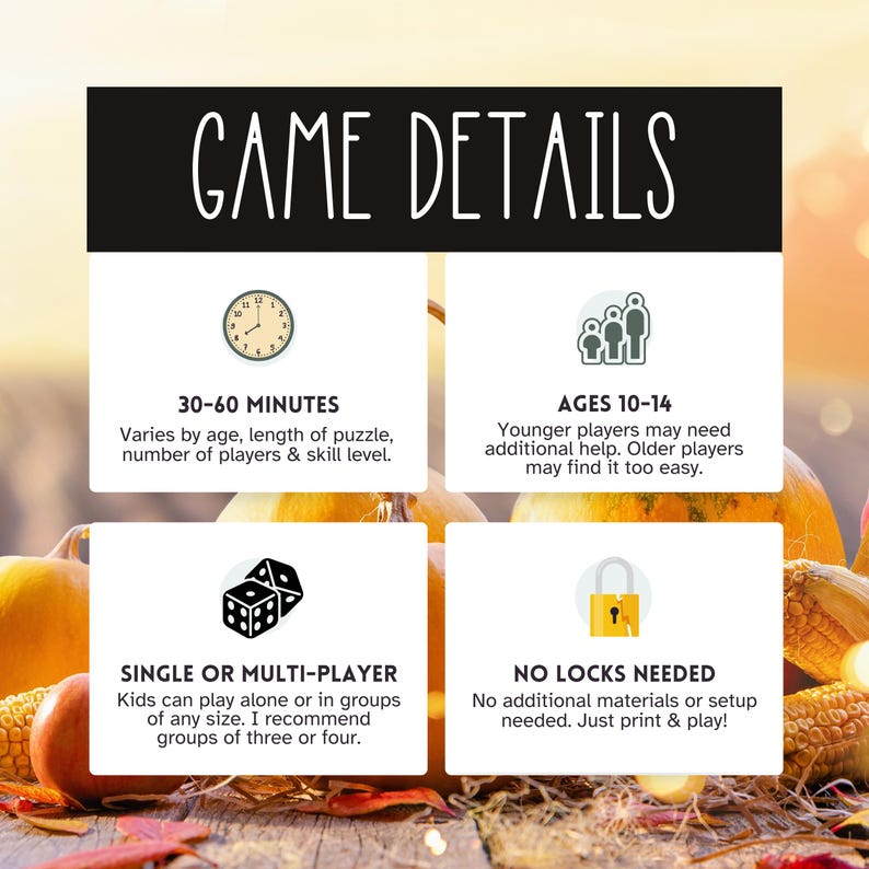 Thanksgiving Turkey Escape Room Game: Printable Tween/teen Activity ...