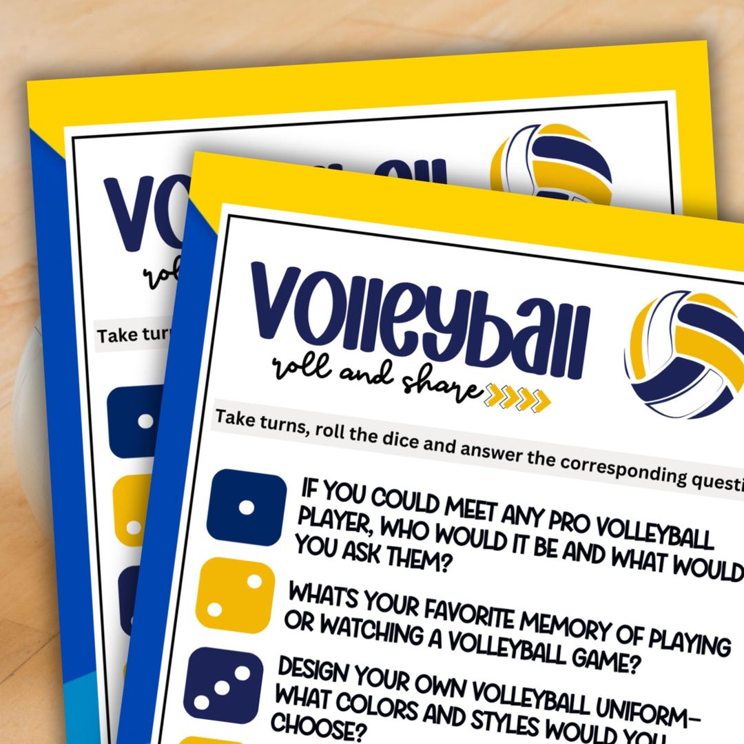 Volleyball Roll and Share Dice Game Fun Printable PDF for Birthday ...