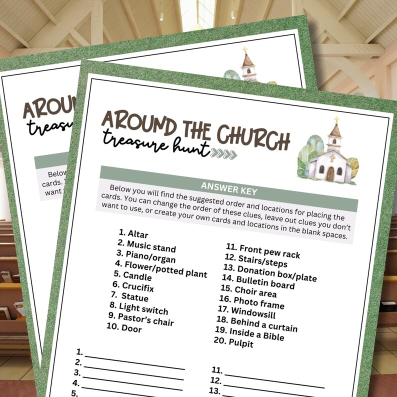 Church Treasure Hunt: Printable Scavenger Game (PDF Download) - Etsy