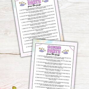 Slumber Party Pass the Prize Left Right Pink Purple Game Activity for ...