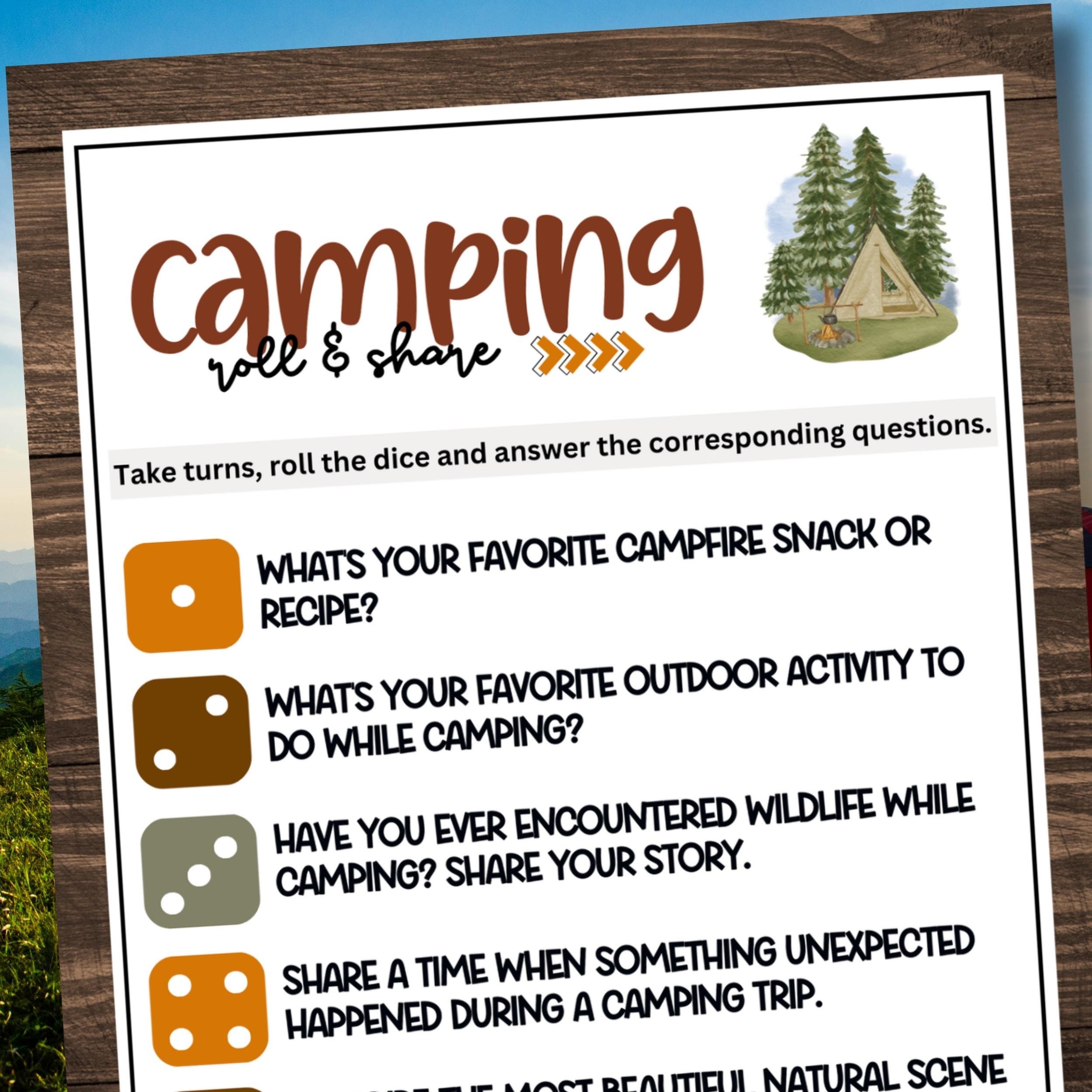 Road Trip and RV Camping Roll and Share Dice Game for Kids Adults Teens ...