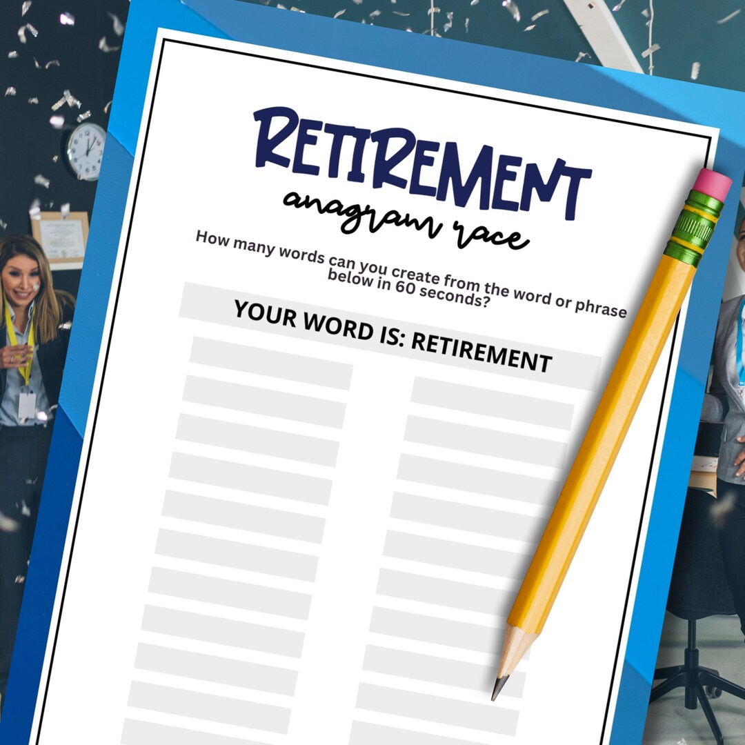 Retirement Party Anagrams Scrambled Word Game for Coworkers Boss ...