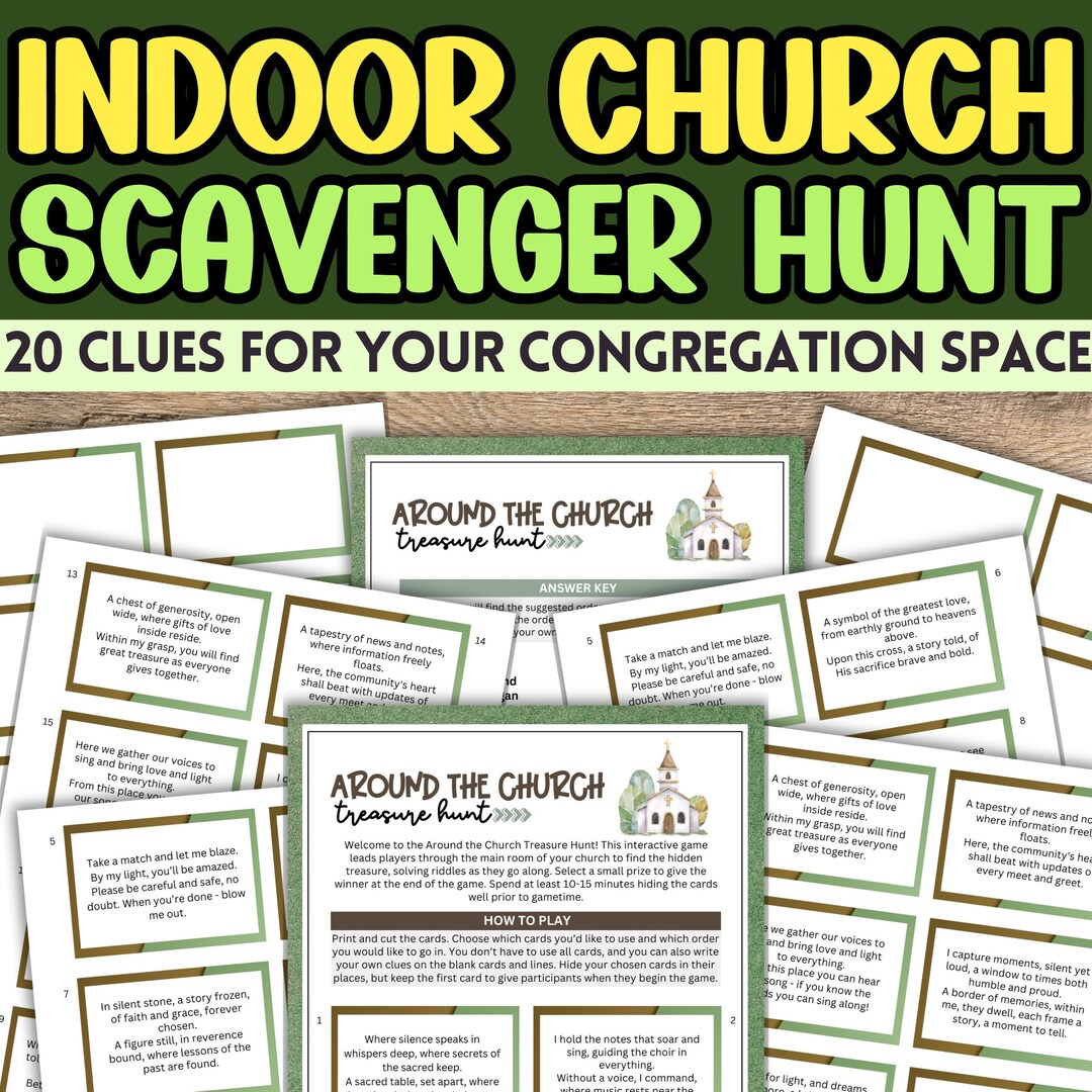 Church Scavenger Hunt Printable Treasure Search for Women's Ministry ...