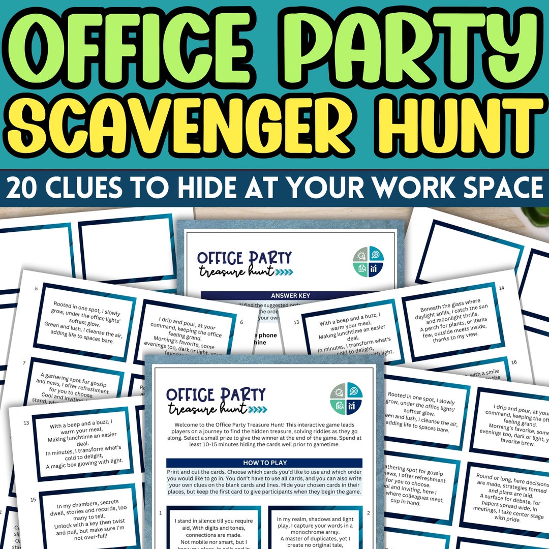 Office Party Scavenger Hunt: Printable Treasure Search (PDF) - Etsy
