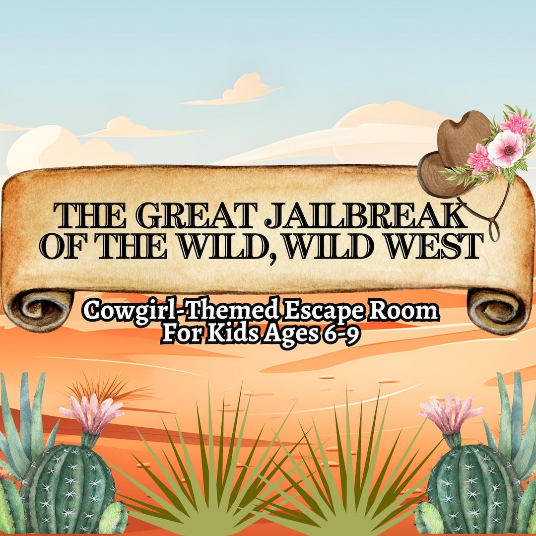 Cowgirl Escape Room Kit: Wild West Birthday Party Game (ages 6-9 ...