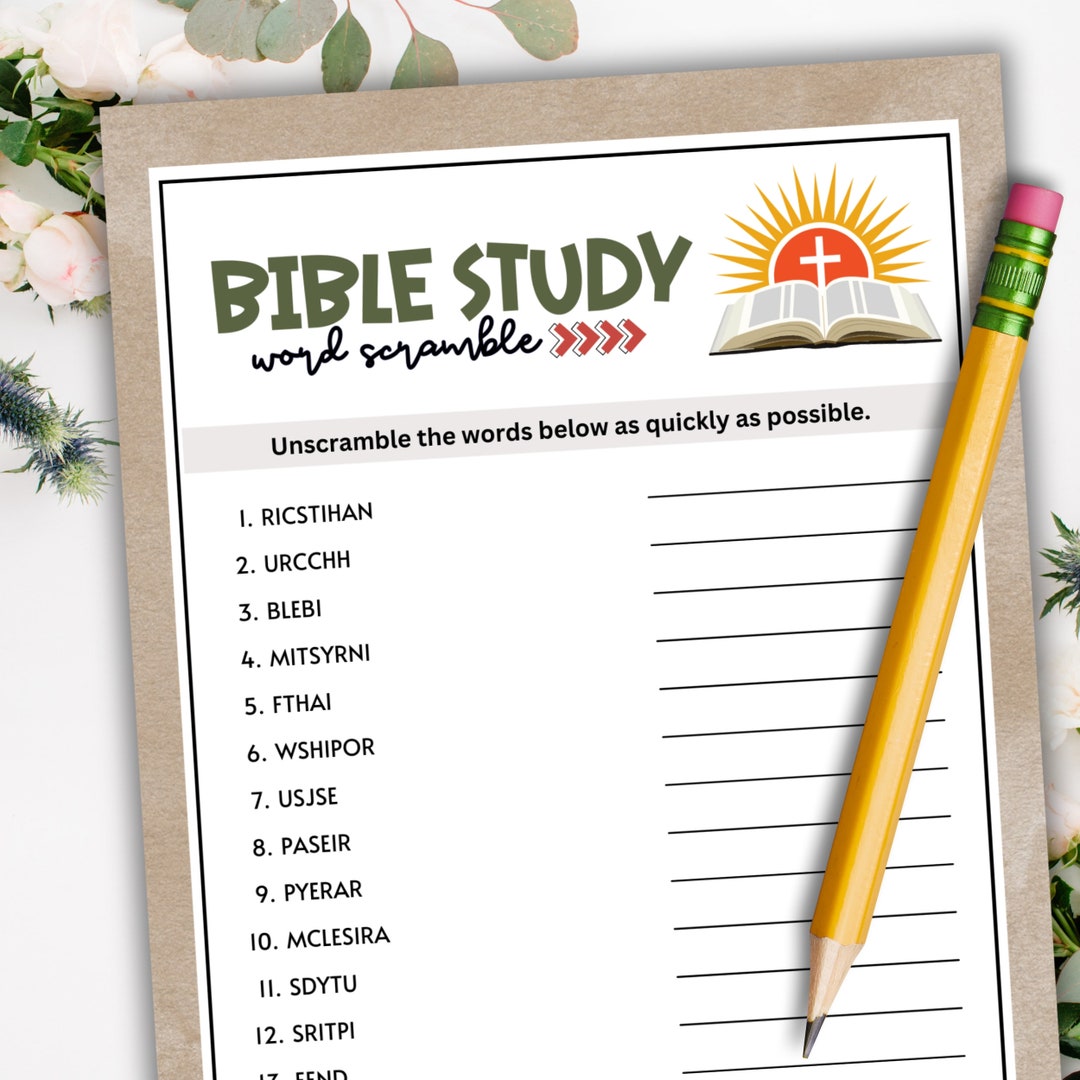 Bible Study Word Scramble for Small Groups at Sunday School or Women's ...