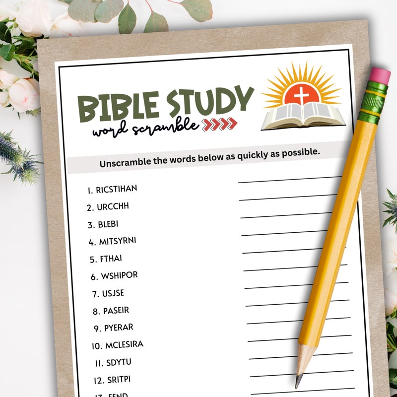 Bible Word Scramble - Etsy