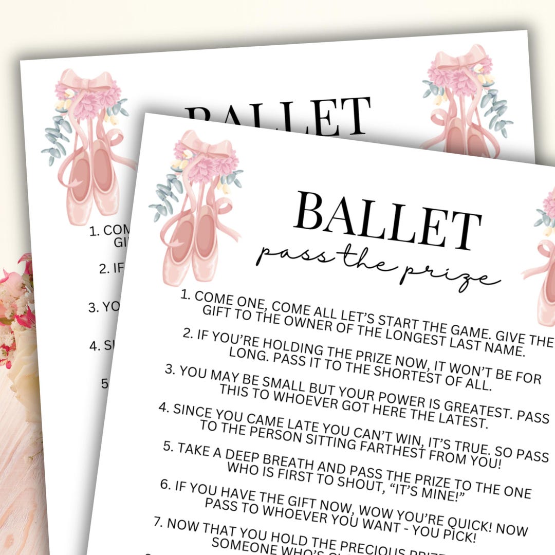 Ballet Pass the Prize Left Right Game | Ballerina Birthday Party Activity | Tutu Dance Theme ...