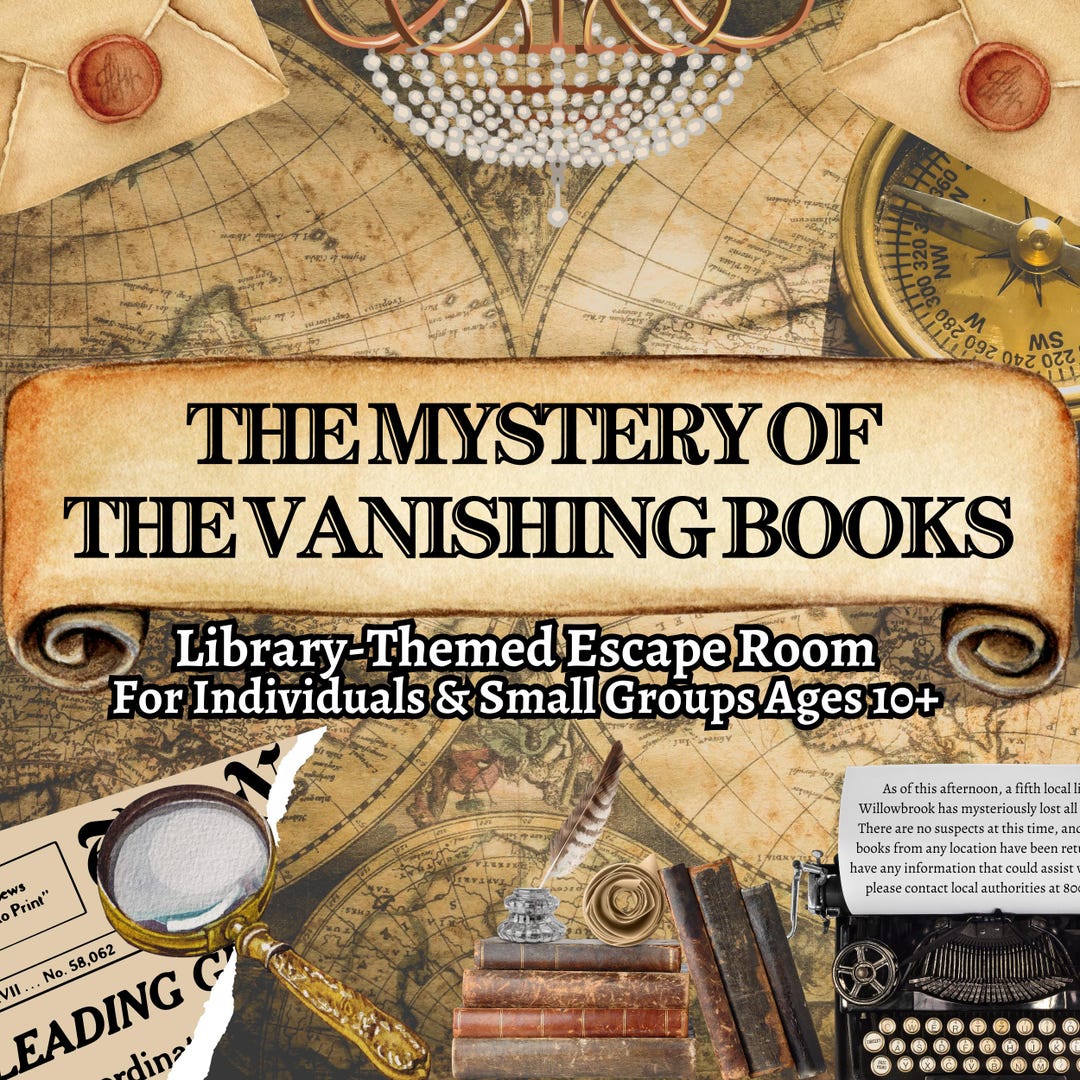 Library Escape Room: Mystery of the Missing Books (PDF) - Etsy