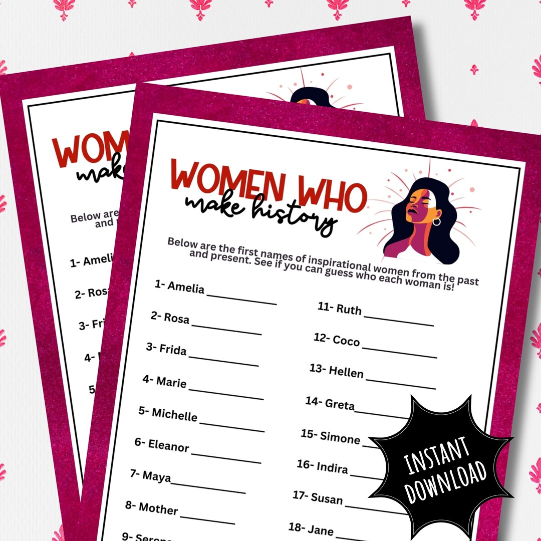 Women's History Month Games - International Women Celebration - Guess ...