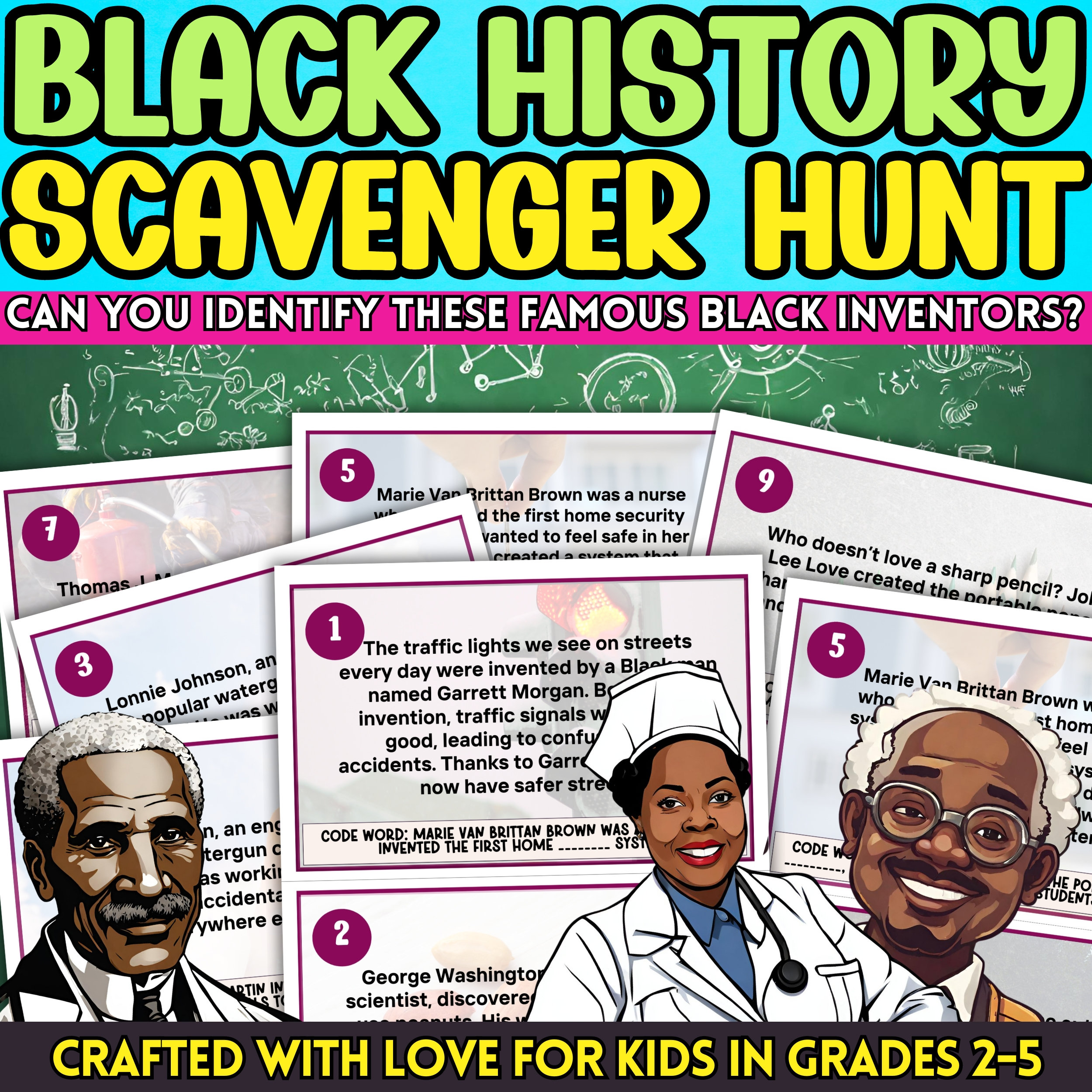 Black History Scavenger Hunt for Kids Age 7 8 9 10 11 Grade 3 4 5 for ...
