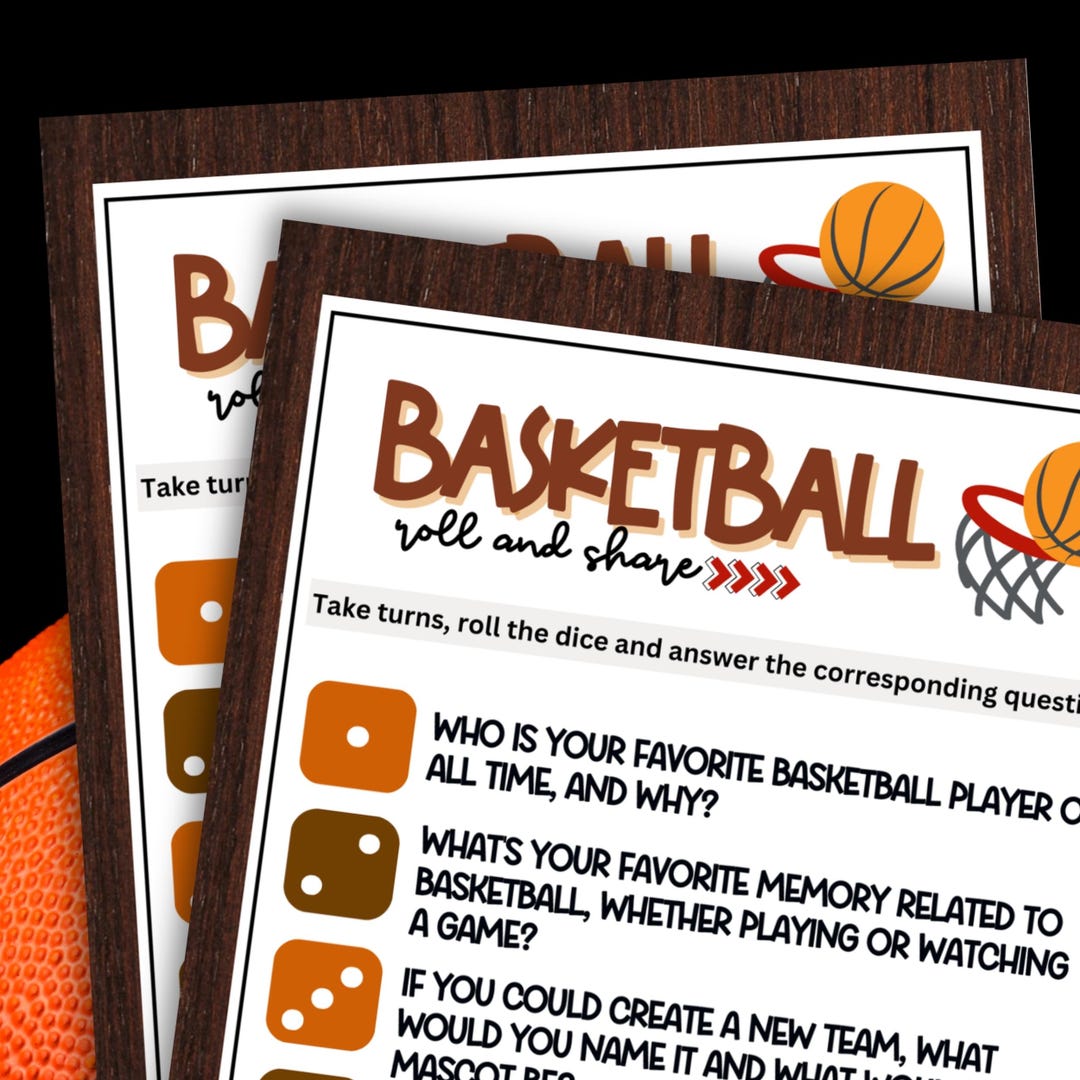 Basketball Roll and Share Dice Game Fun Printable PDF for Birthday ...