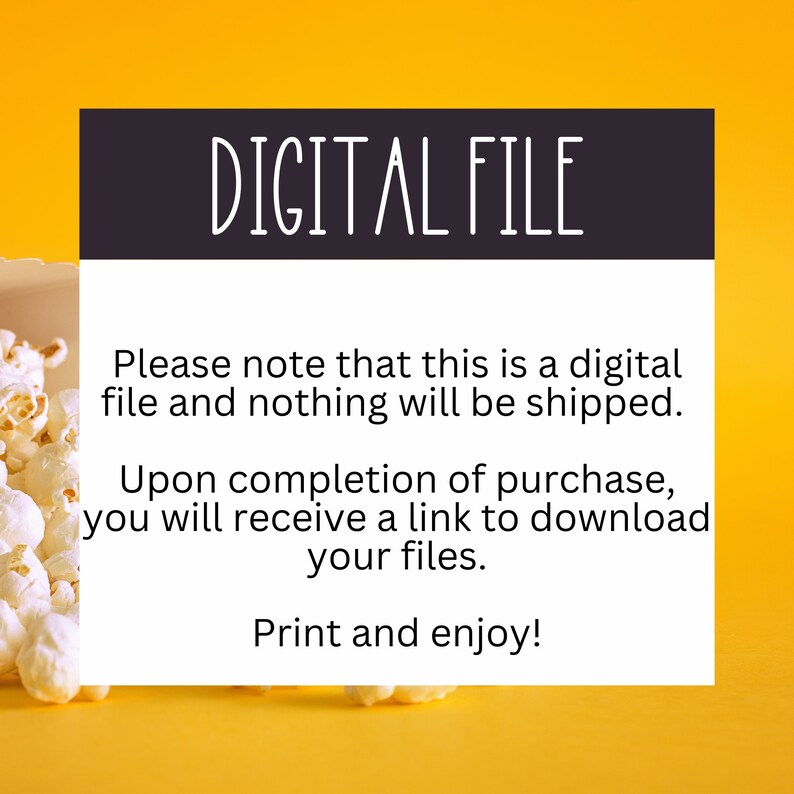 Popcorn Pass the Prize Game: Birthday Party Activity (PDF) - Etsy