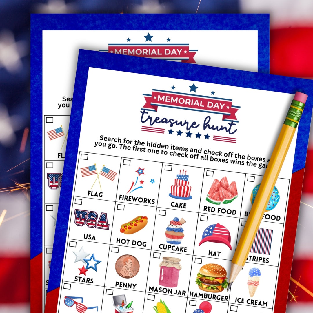 Memorial Day Treasure Hunt Game for Tweens Kids Adults Teens Seniors ...