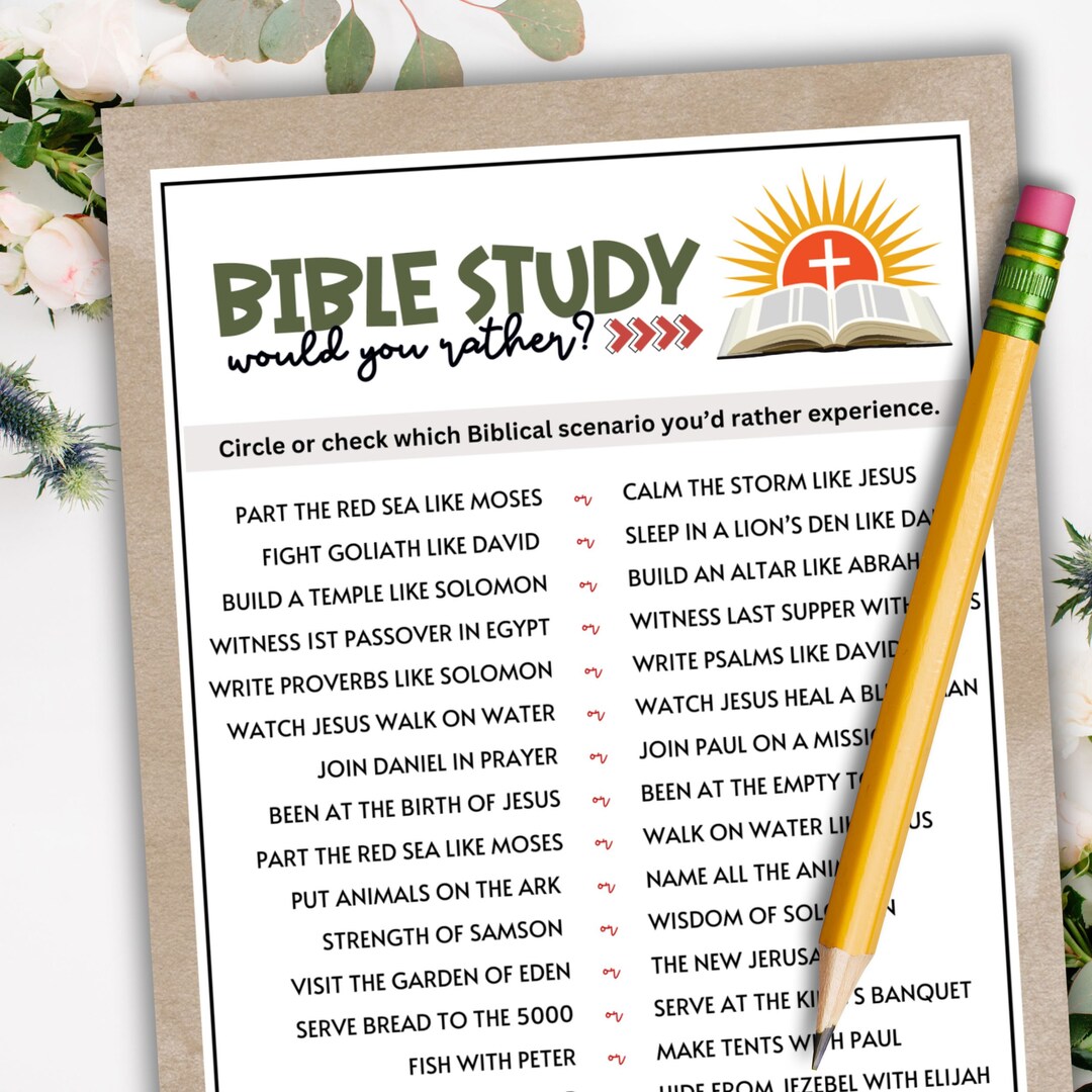 Bible Study Would You Rather This or That Printable Trivia Activity for ...