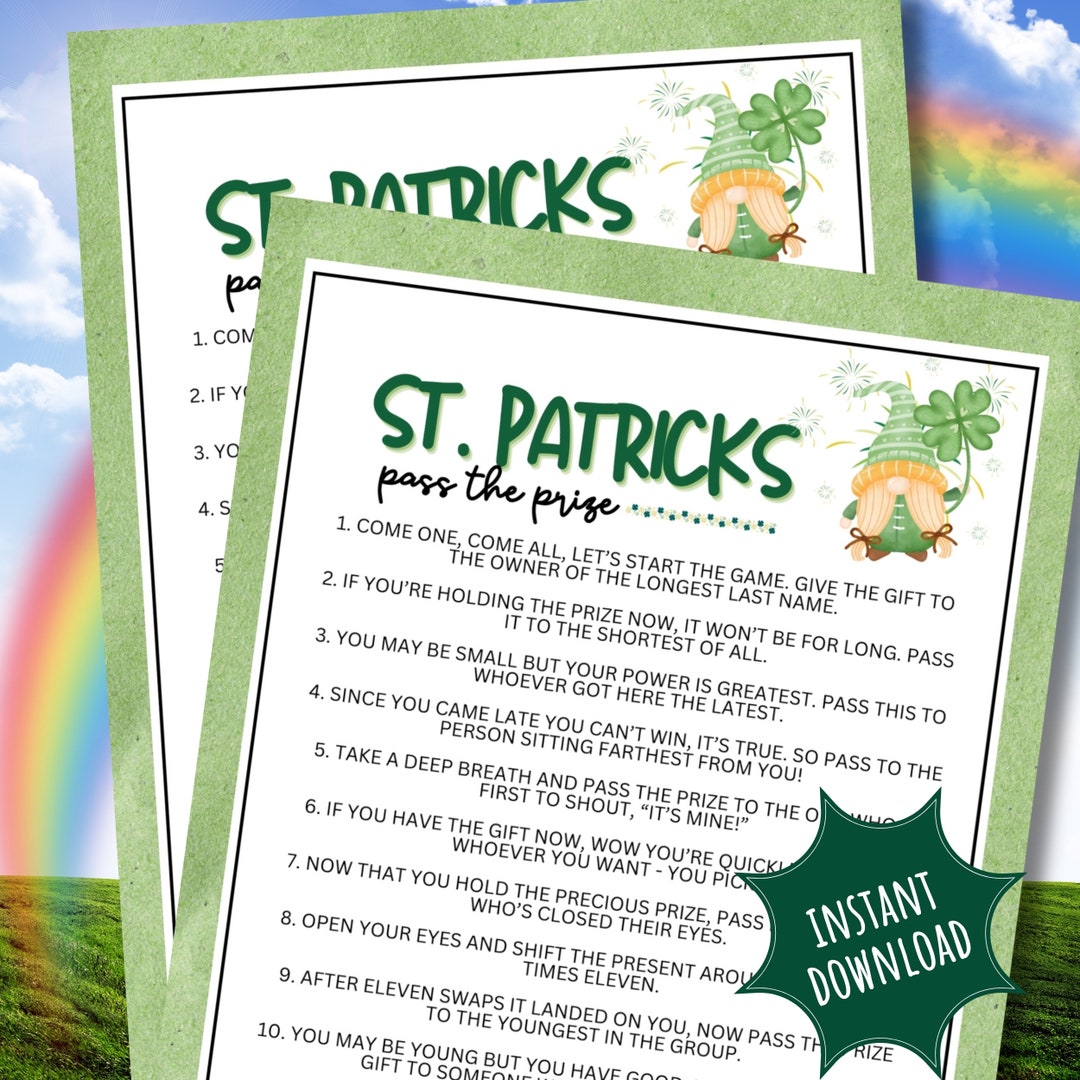 St. Patrick's Day Pass the Prize Game Fun for Teens Kids Adults and ...