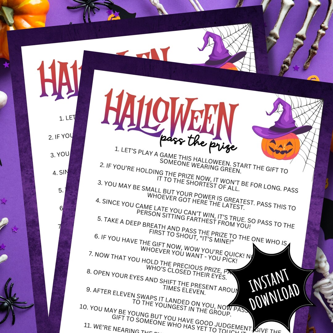 Halloween Pass the Prize Left to Right Party Game for October Fall ...