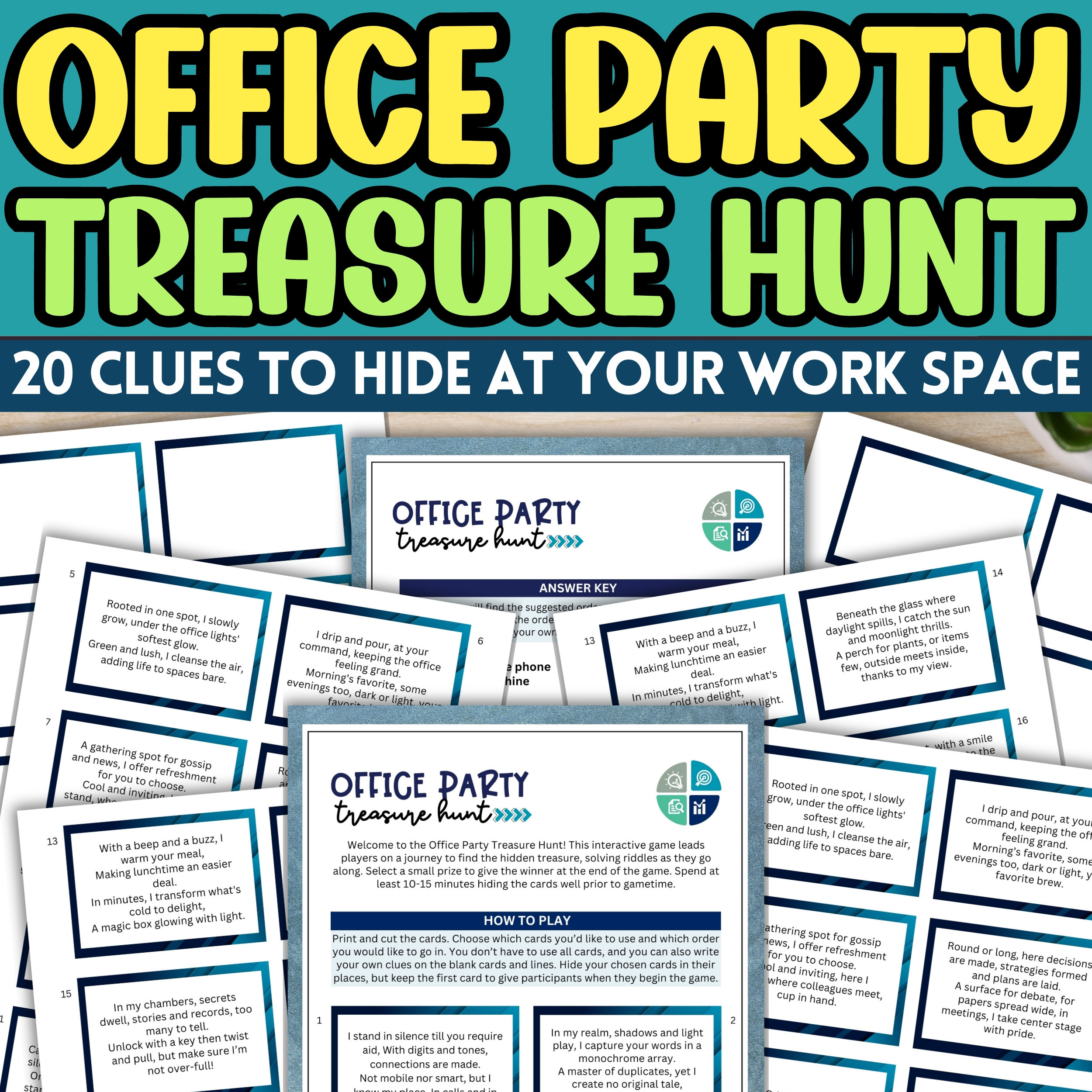 Office Party Treasure Hunt: Printable Adult Scavenger Game (PDF) - Etsy