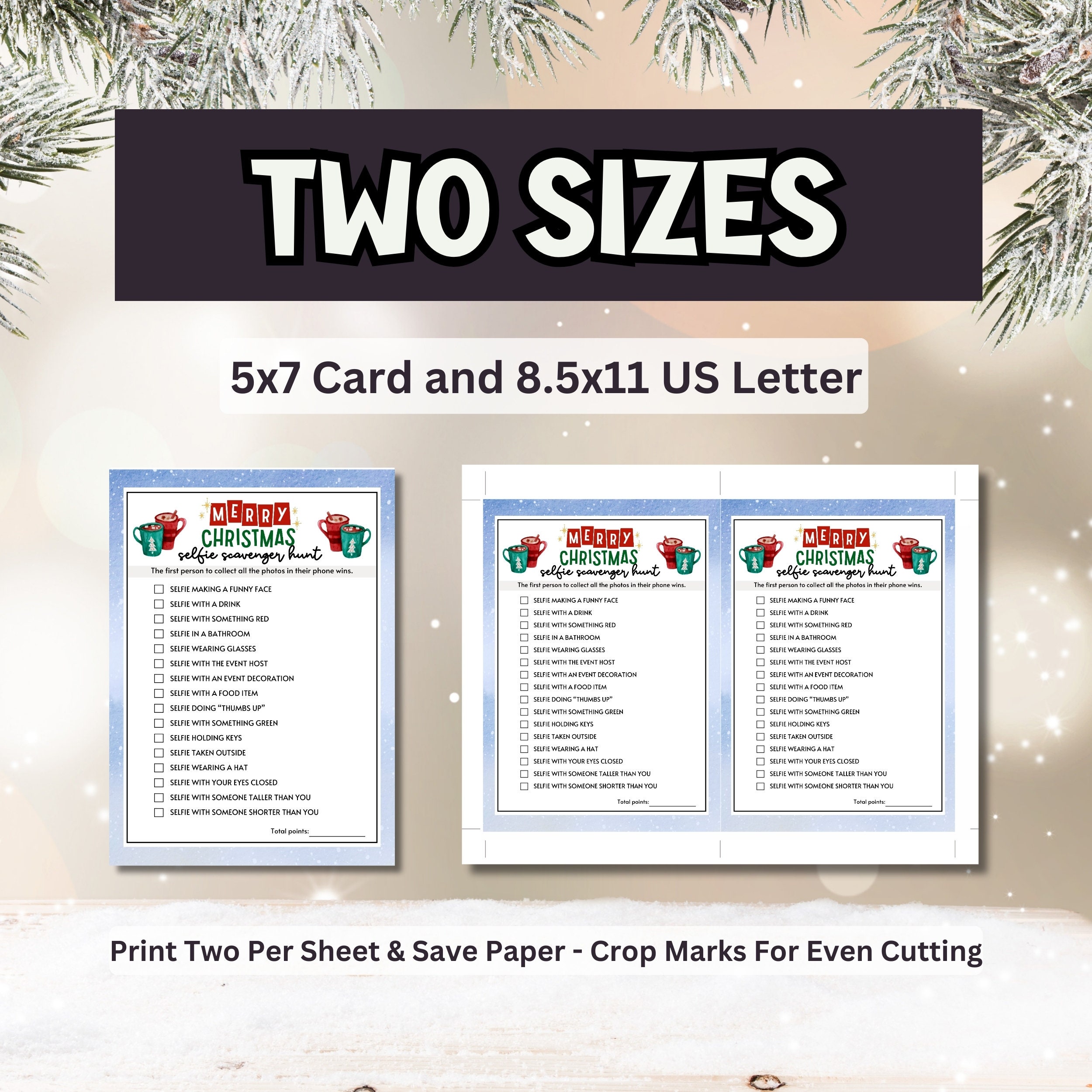 Christmas Selfie Scavenger Hunt Smartphone Photo Party Game Hilarious ...