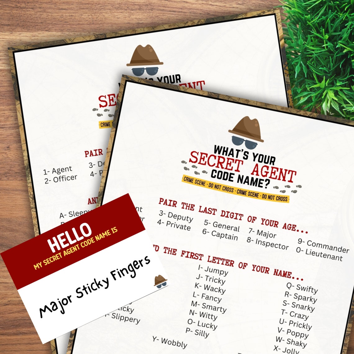 Secret Agent Name Game: Spy Party Activity (printable) - Etsy