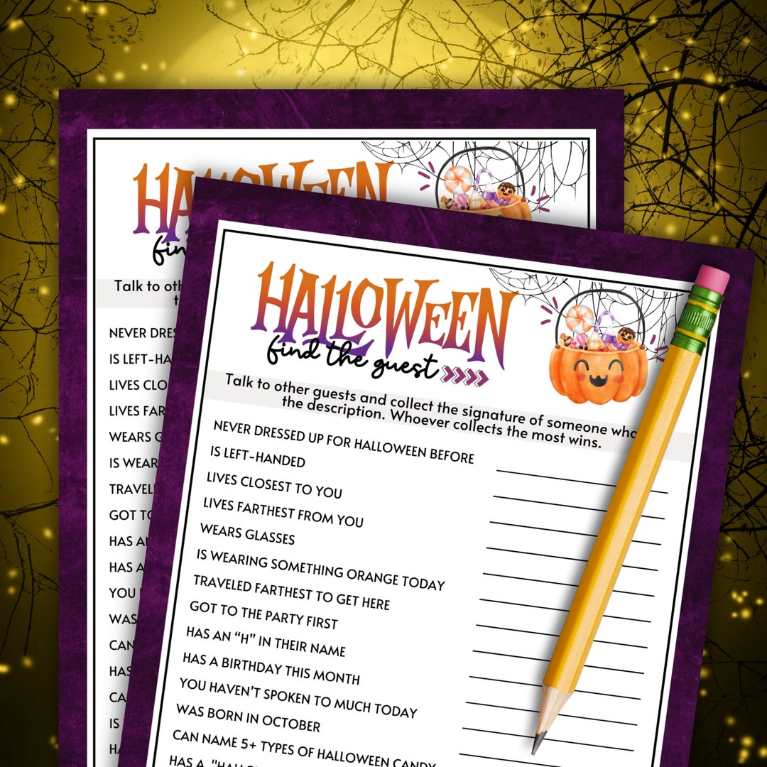 Halloween Find the Guest Game: Printable Party Icebreaker (digital ...