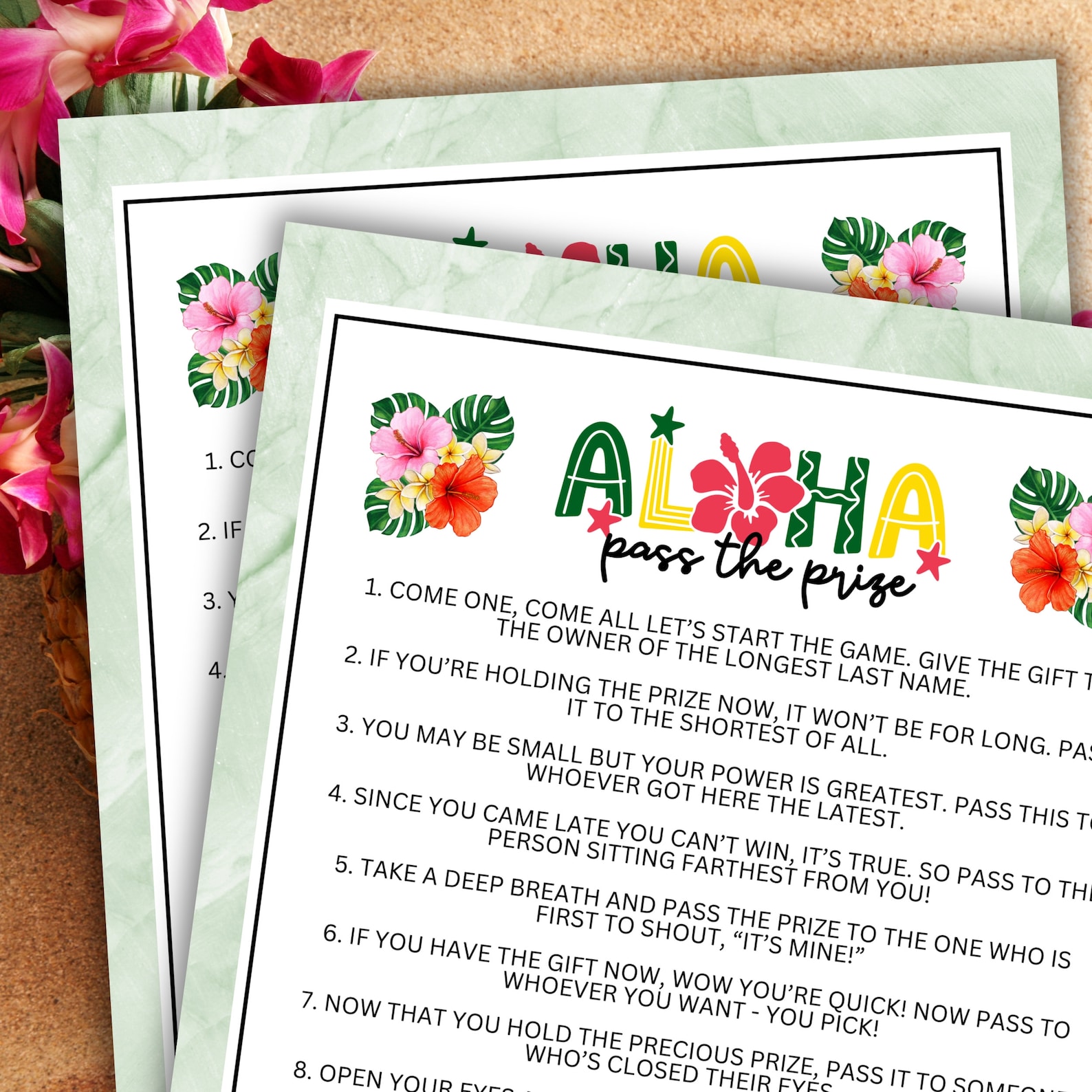 Hawaiian Luau Pass the Prize Game: Aloha Tiki Party (digital Download ...