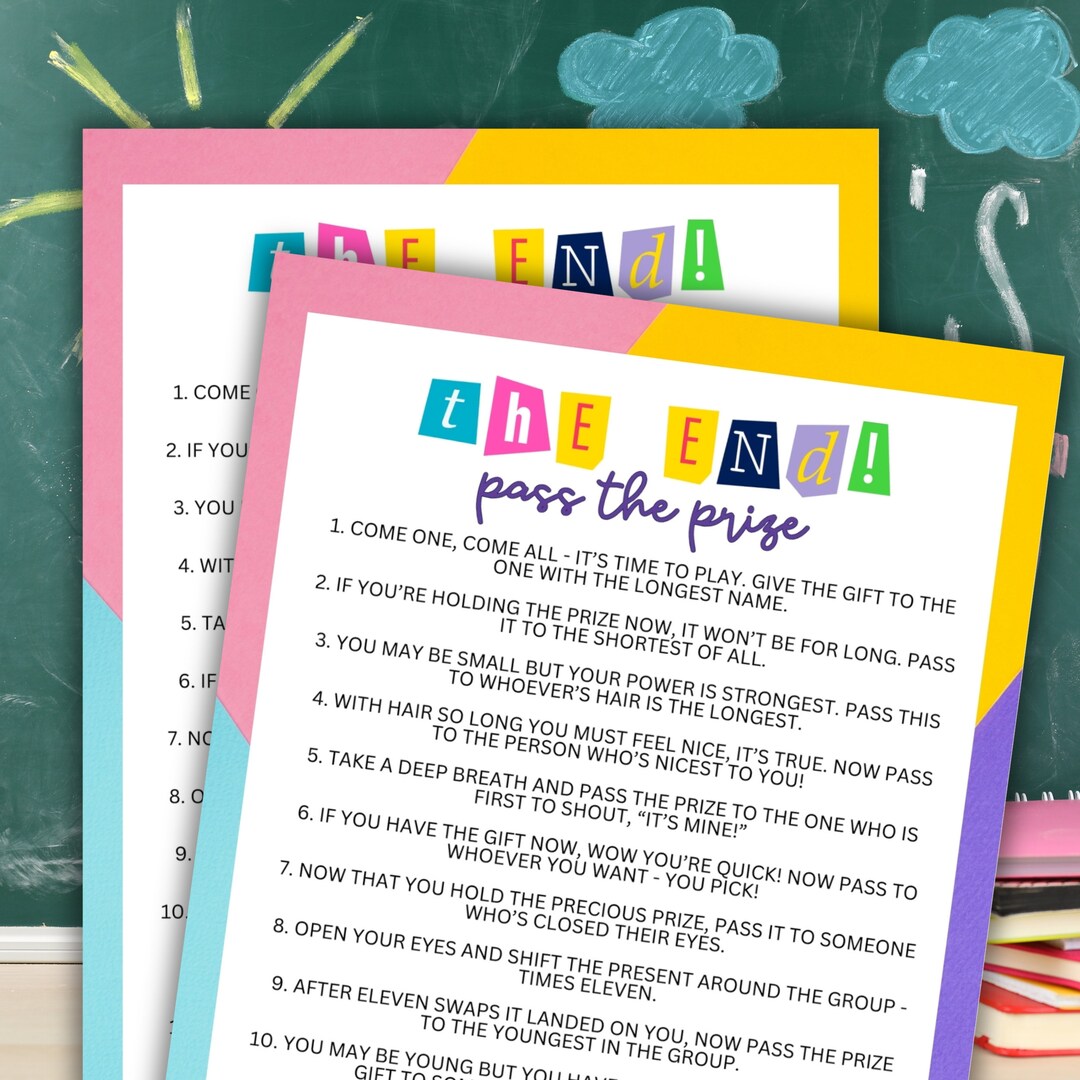 End of Year Pass the Prize Game: Printable Classroom Party (PDF) - Etsy