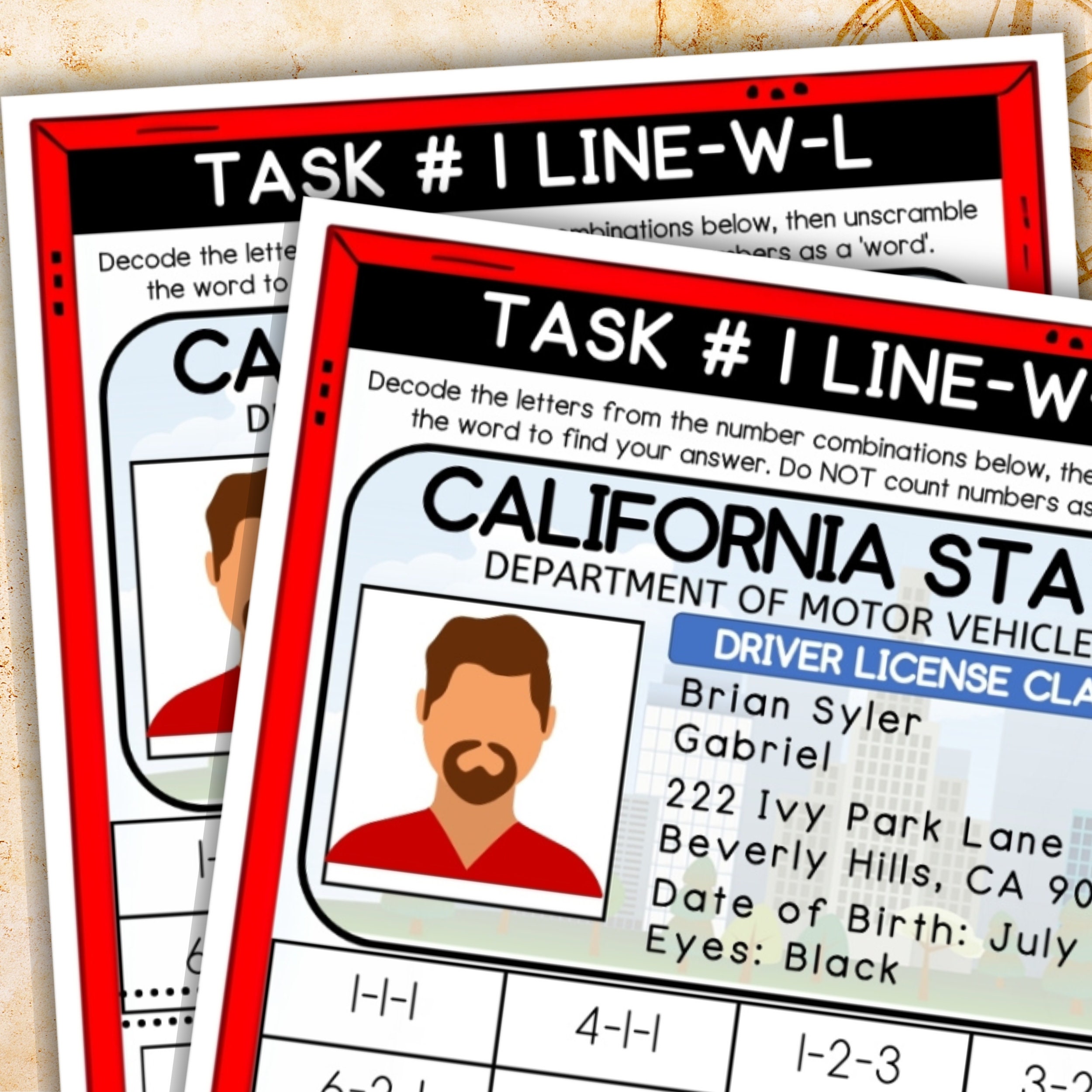 Kids Secret Agent Activity Escape Room Spy ID Decoder Investigation Kit ...