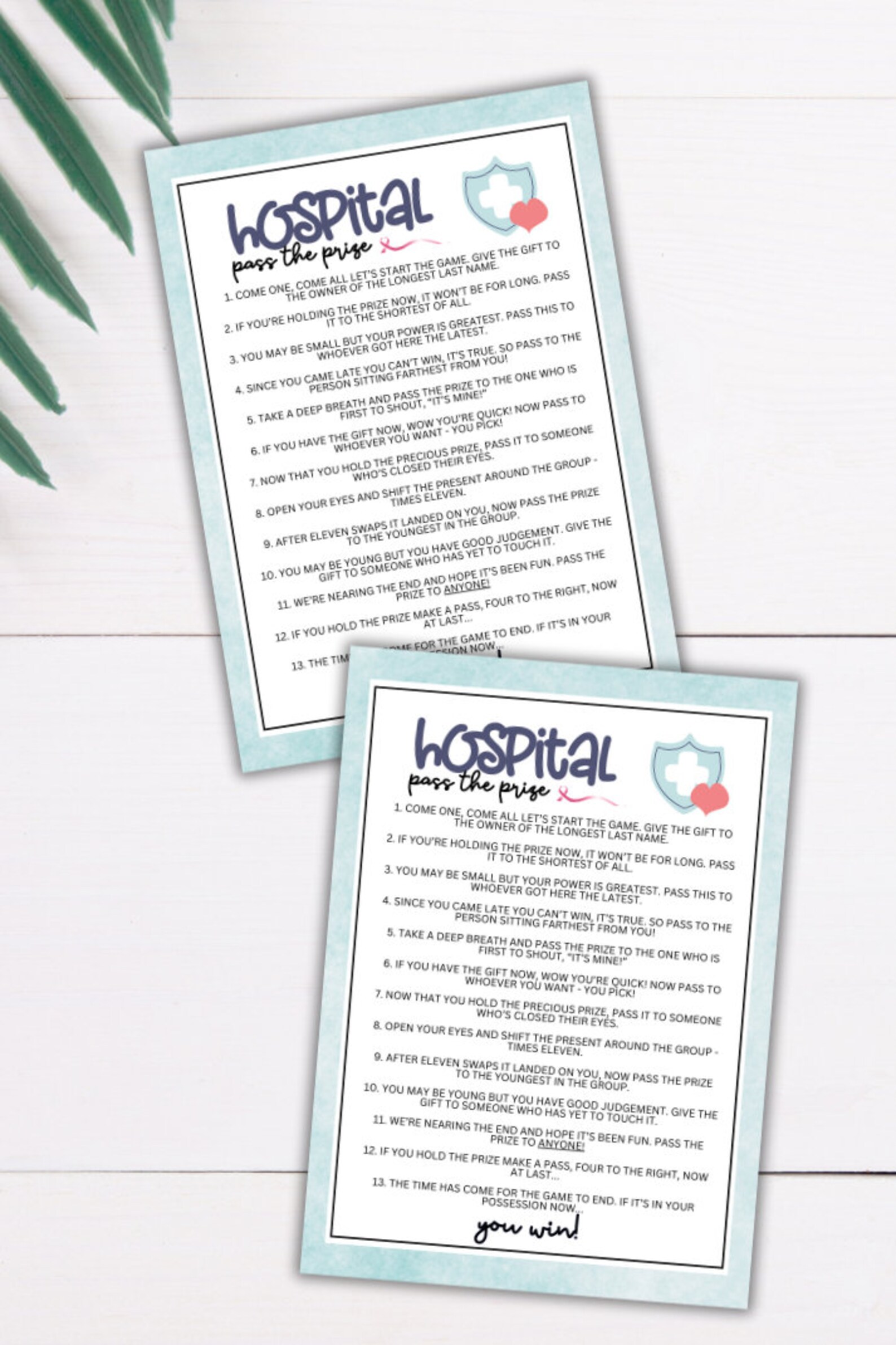 Hospital Pass the Prize Game: Nurse Appreciation, Work Events (PDF) - Etsy