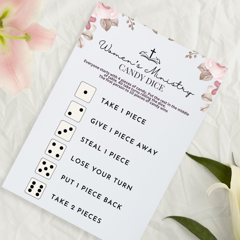 Women's Ministry Candy Dice Game: Church Icebreaker (digital Download ...