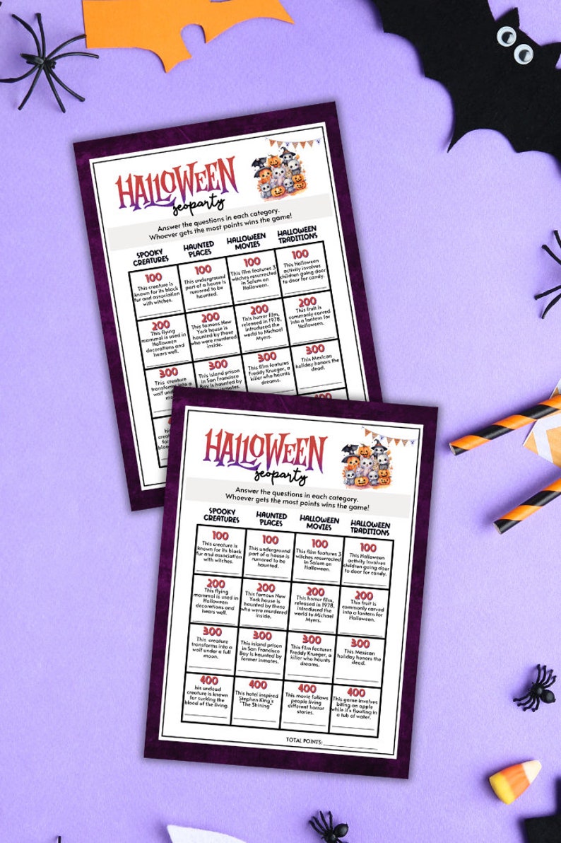 Halloween Jeoparty Party Game Test Smarts Knowledge Trivia Icebreaker ...