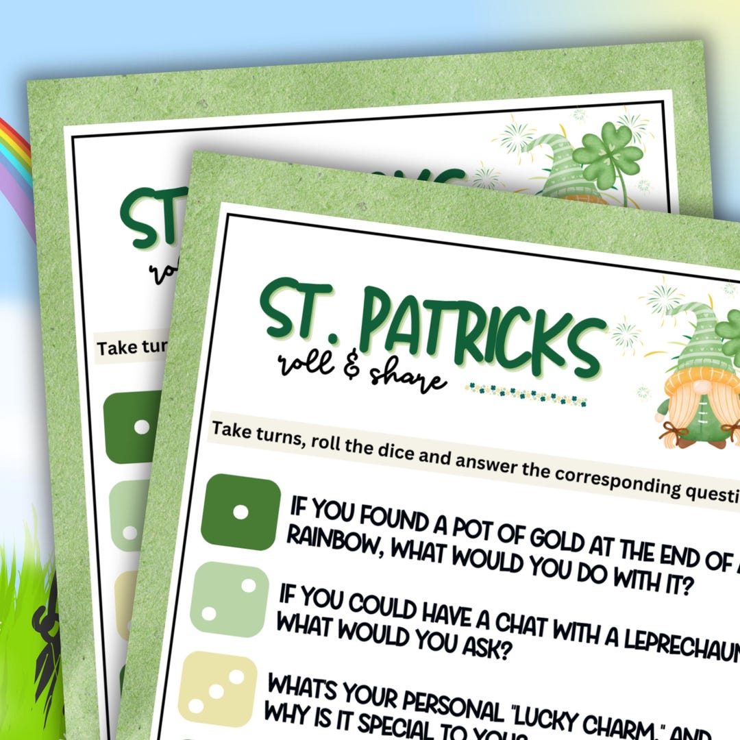 St. Patrick's Day Roll and Share Dice Game (digital Download) - Etsy