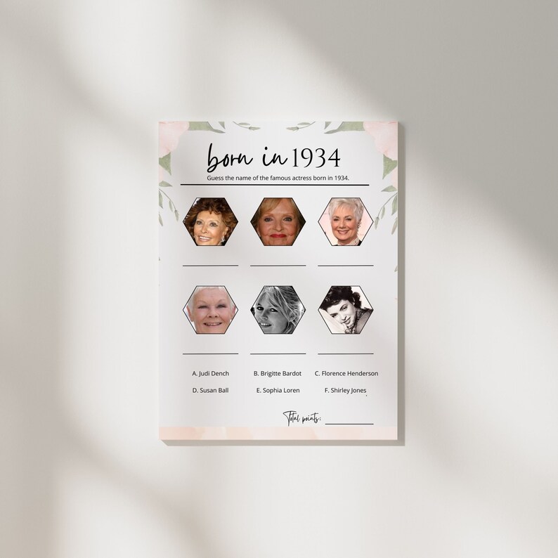 90th Birthday Trivia Games: Born in 1934 Party Bundle (PDF) - Etsy