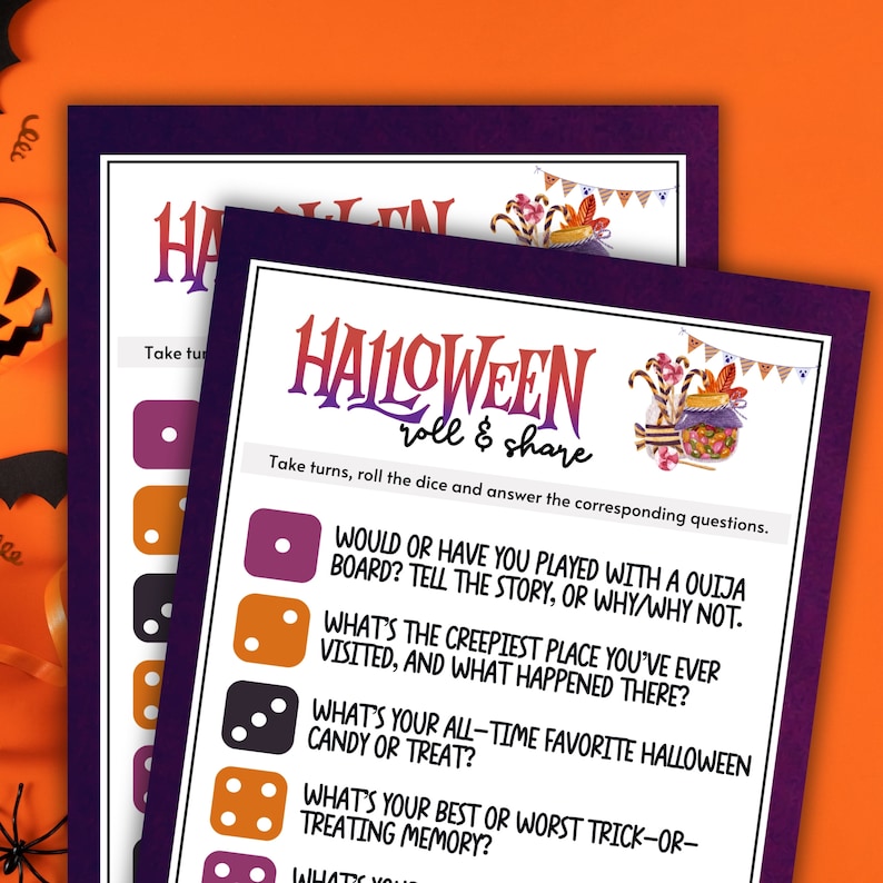 Halloween Roll and Share Dice Game Unveil Spooky Secrets of Friends ...
