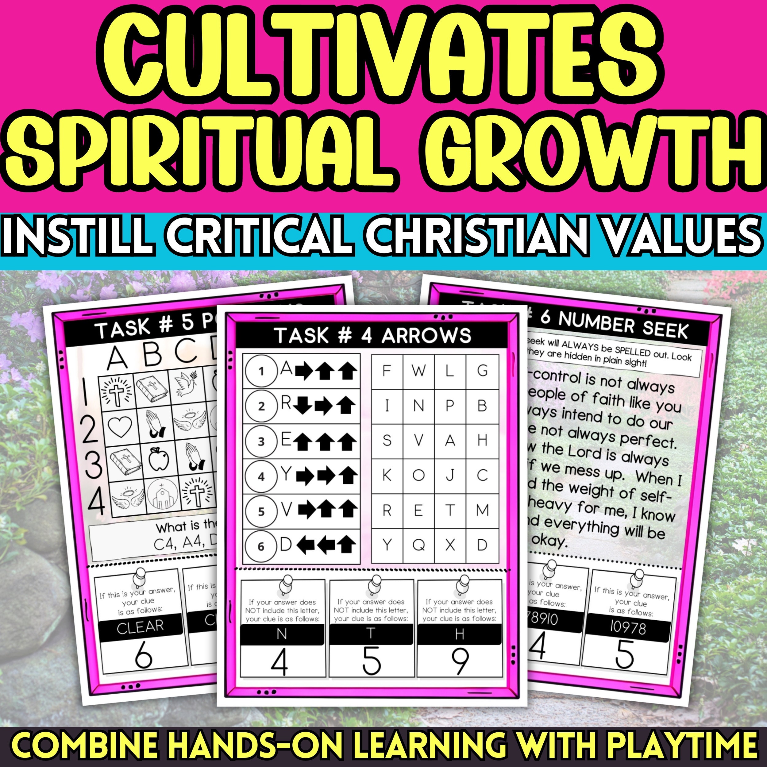 Tween Bible Escape Room Kit: Fruits of the Spirit, Garden of Virtue ...