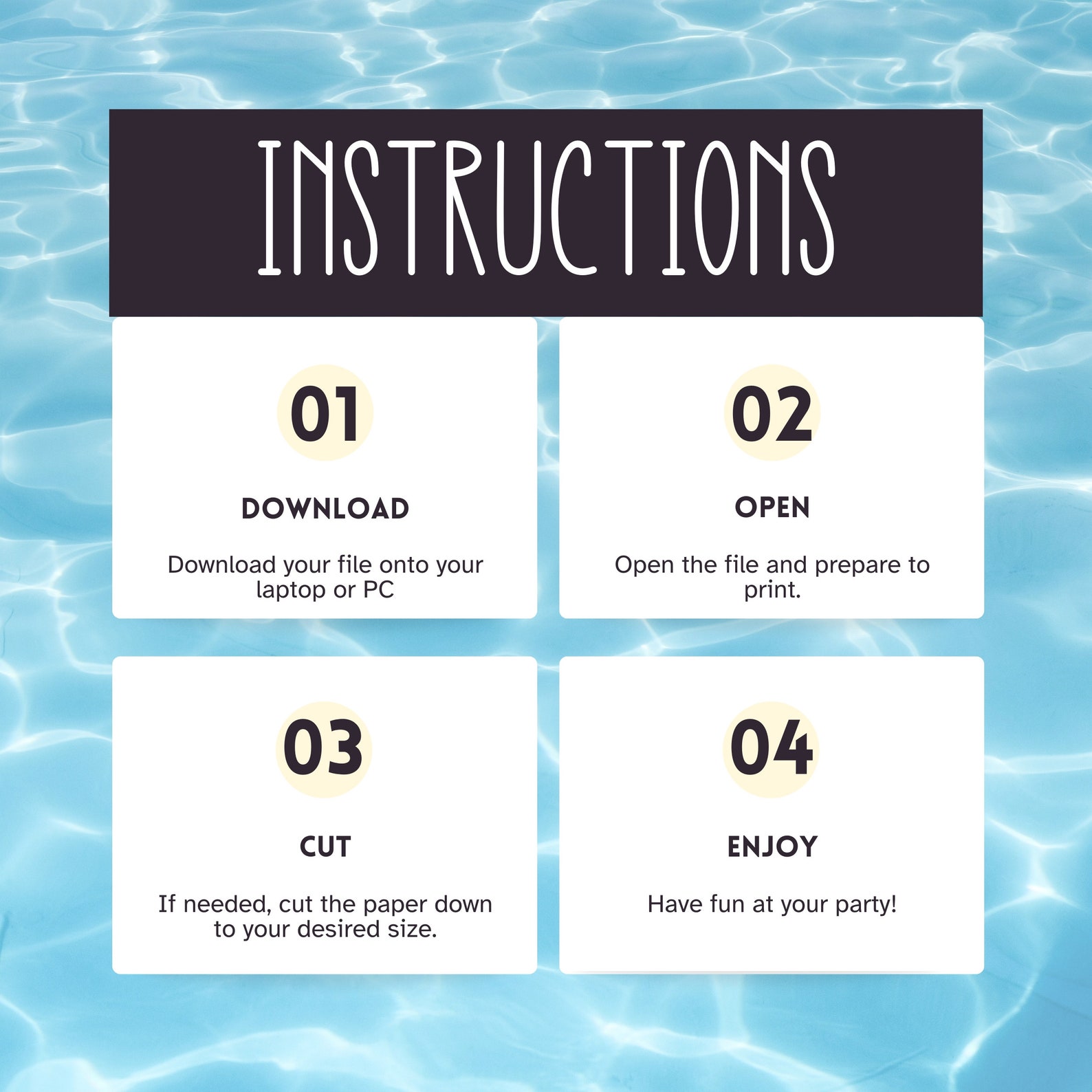 Pool Party Pass the Prize Left Right Summer Themed Activity Backyard ...