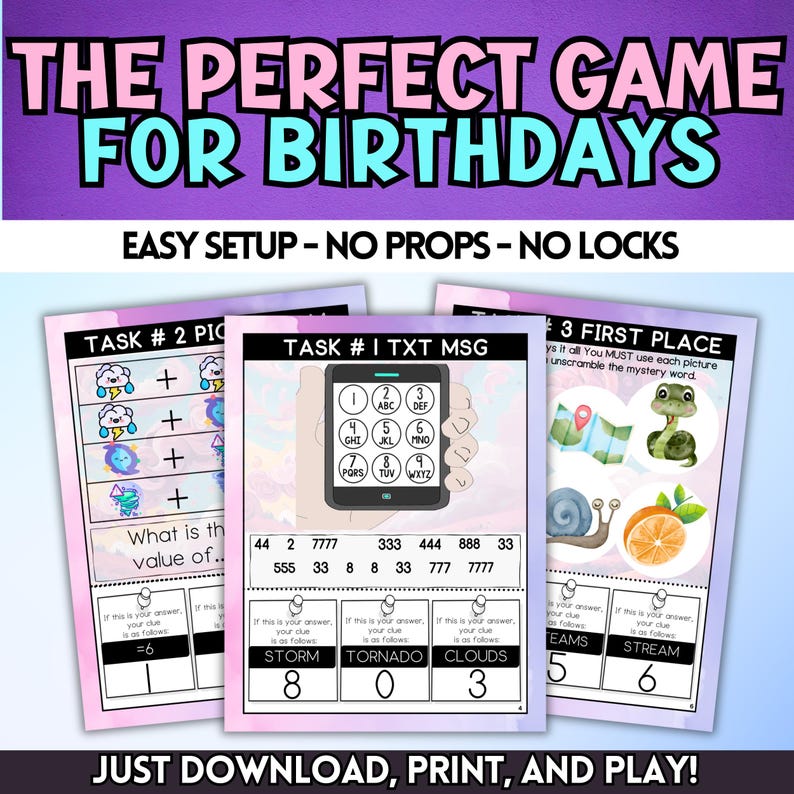 Tornado Escape Room Kit: Girls' Birthday Party Game (ages 6-9 ...