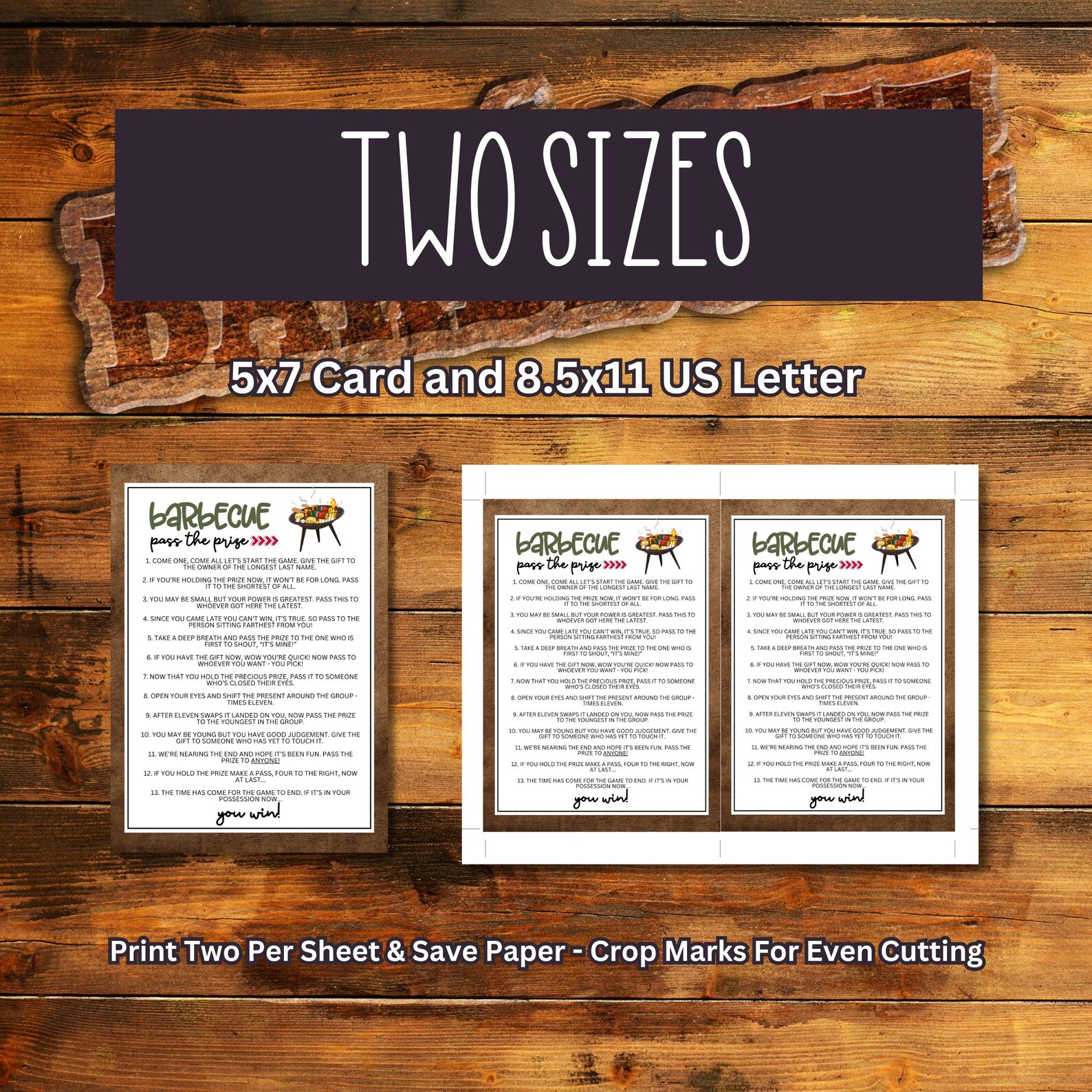 Barbecue Pass the Prize Game: Summer BBQ Party Activity (PDF) - Etsy