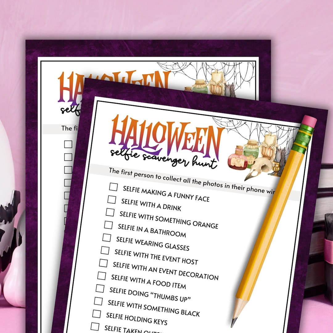 Halloween Selfie Scavenger Hunt Smartphone Photo Party Game Hilarious ...