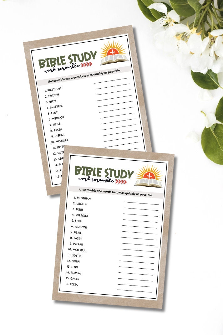 Bible Study Word Scramble for Small Groups at Sunday School or Women's ...