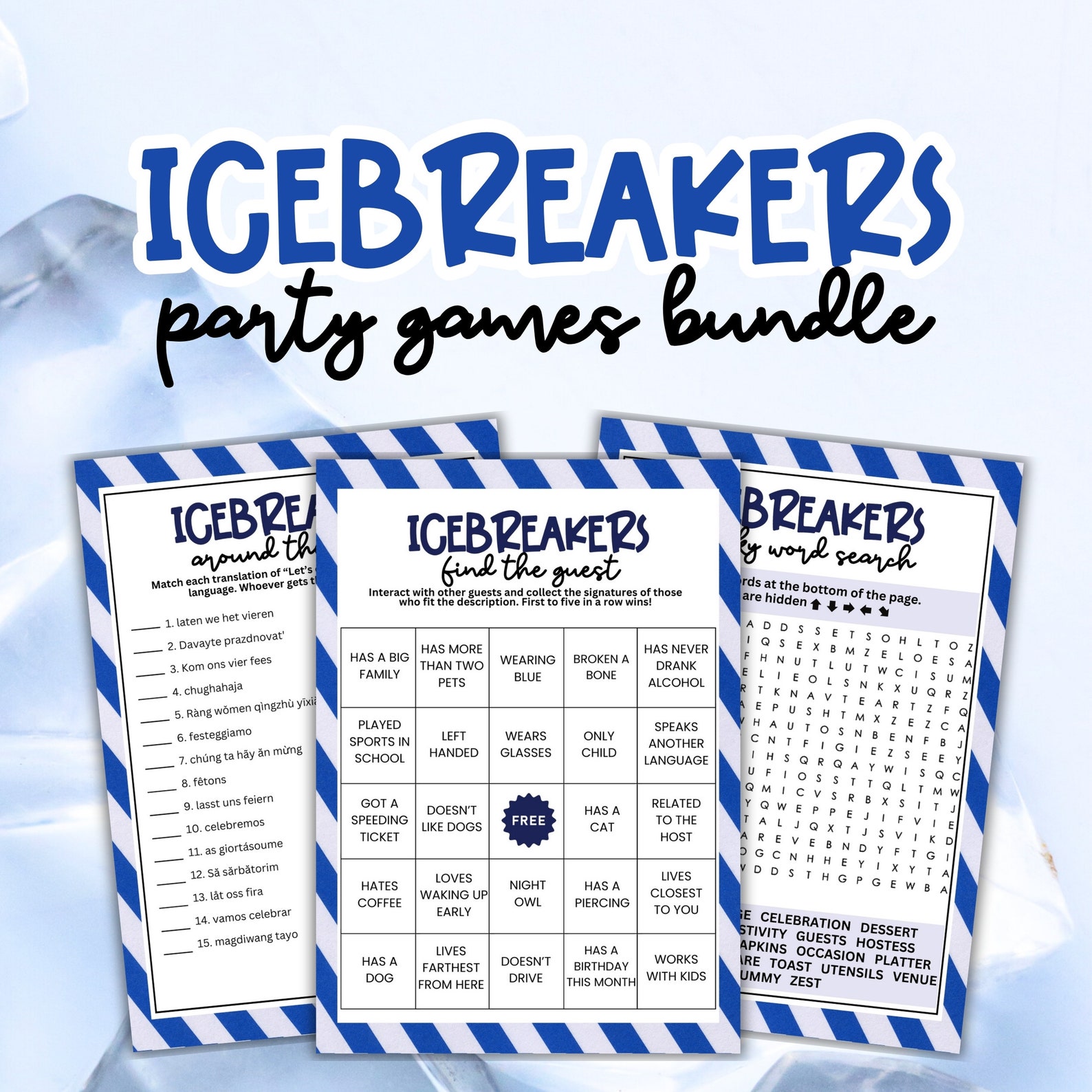 Icebreaker Party Games Bundle: 18 Fun Activities (printable) - Etsy