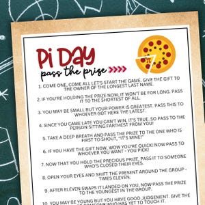 Pi Day Games - Pass the Prize Left Right Story - Fun Classroom Activities - Printable Pi Day ...