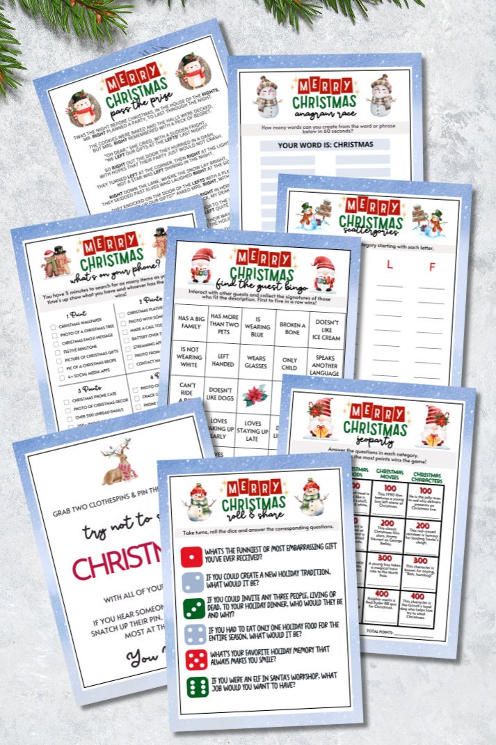 Christmas Game Bundle Tweens Teens Adults School Classroom Office Party ...