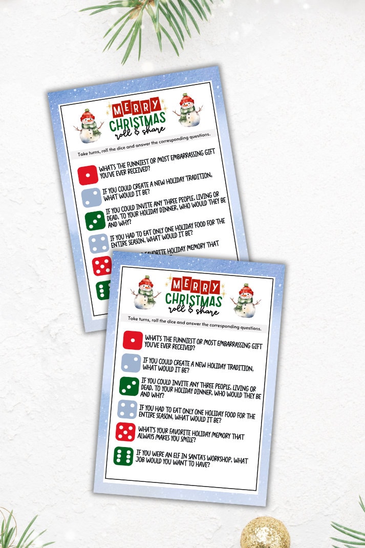 Christmas Roll and Share Dice Game Bonding Secrets of Friends Family ...